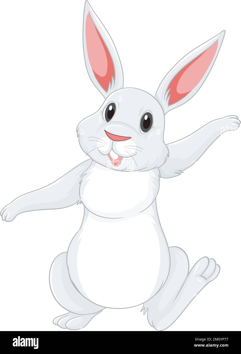 White rabbit cartoon character illustration Stock Vector Image & Art ...
