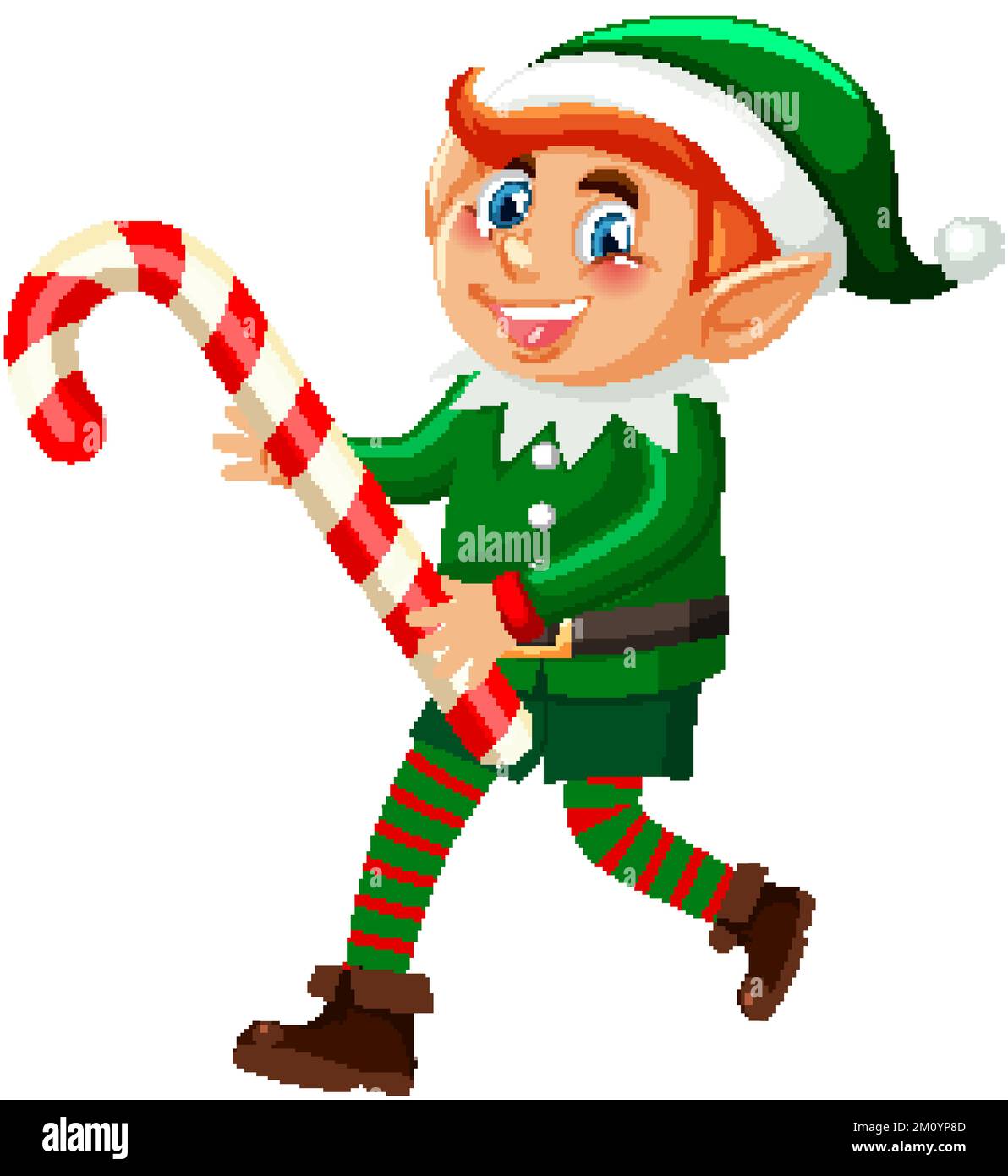 Christmas elf cartoon character illustration Stock Vector Image & Art ...