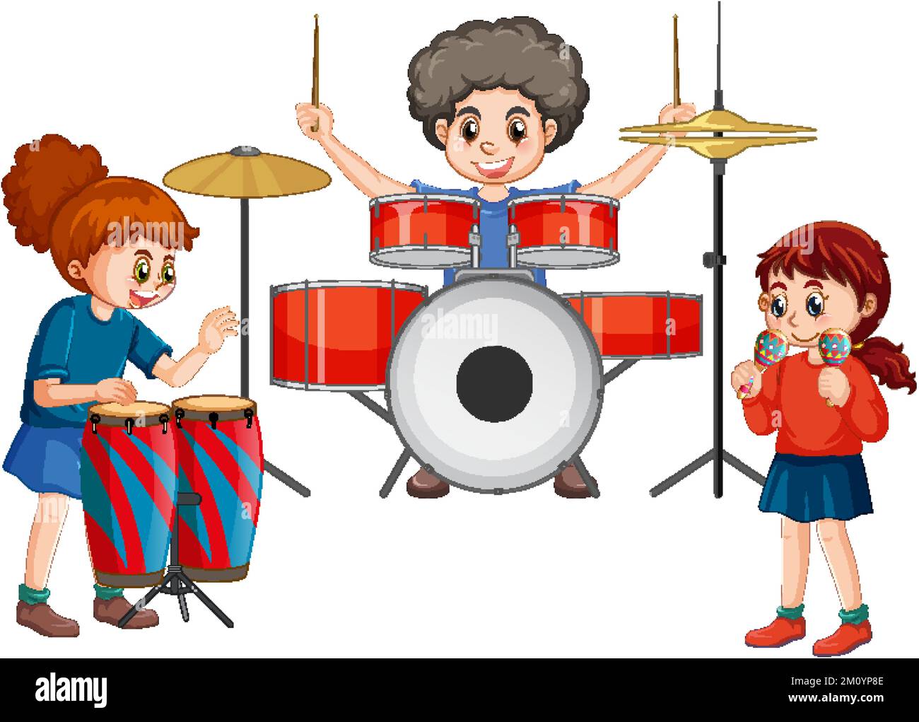 Music band kids cartoon illustration Stock Vector Image & Art - Alamy