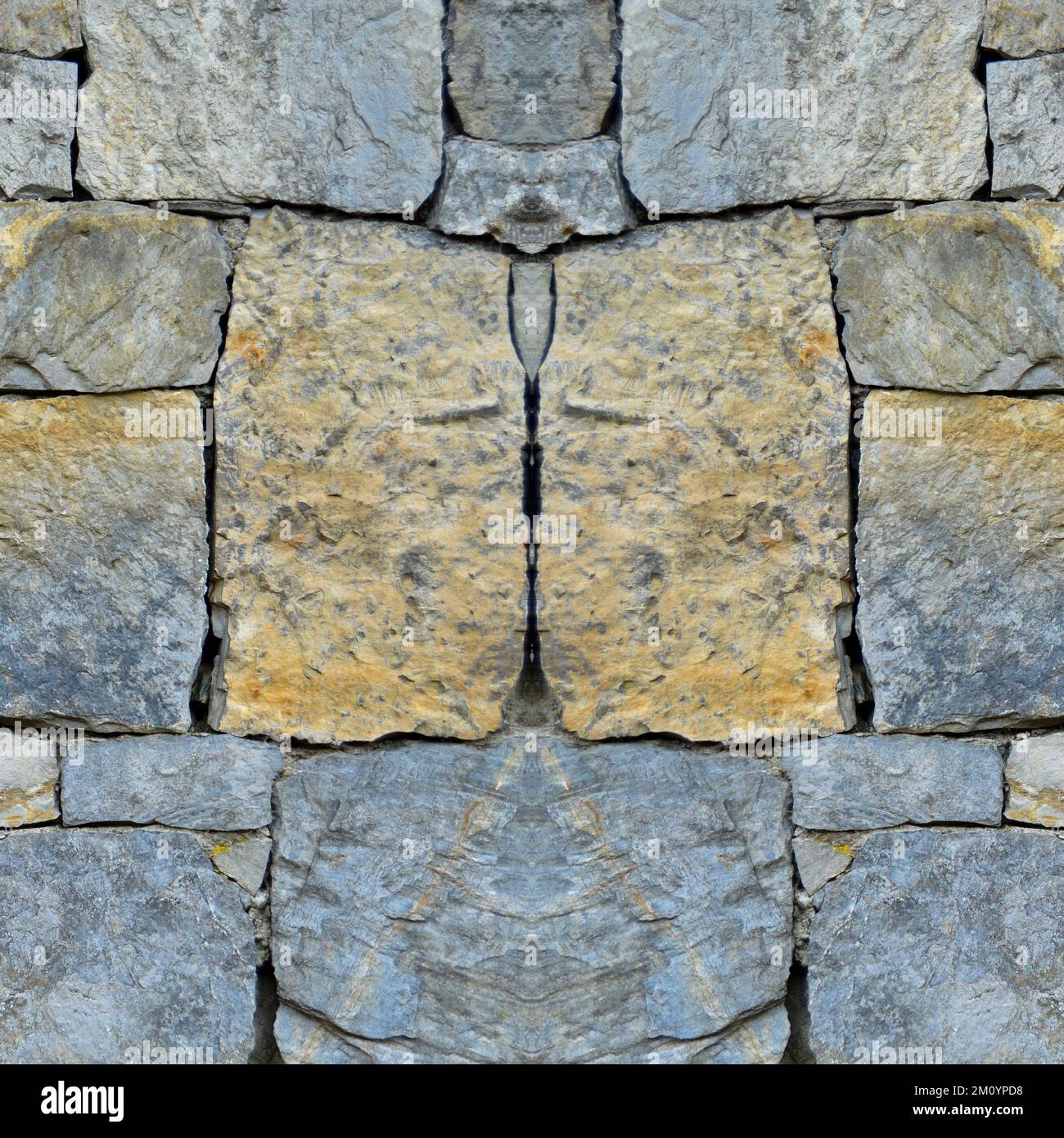 Sturdy blue and gray cut stone wall, good for backgrounds, seamless ...