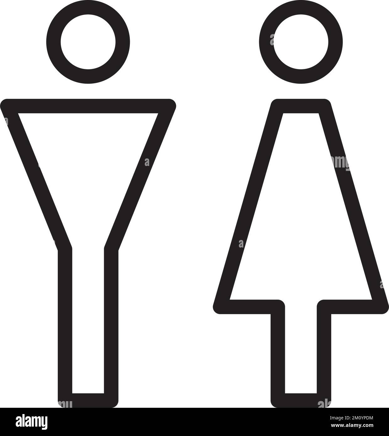 Toilet sign vector with man and woman symbol in a glyph pictogram ...