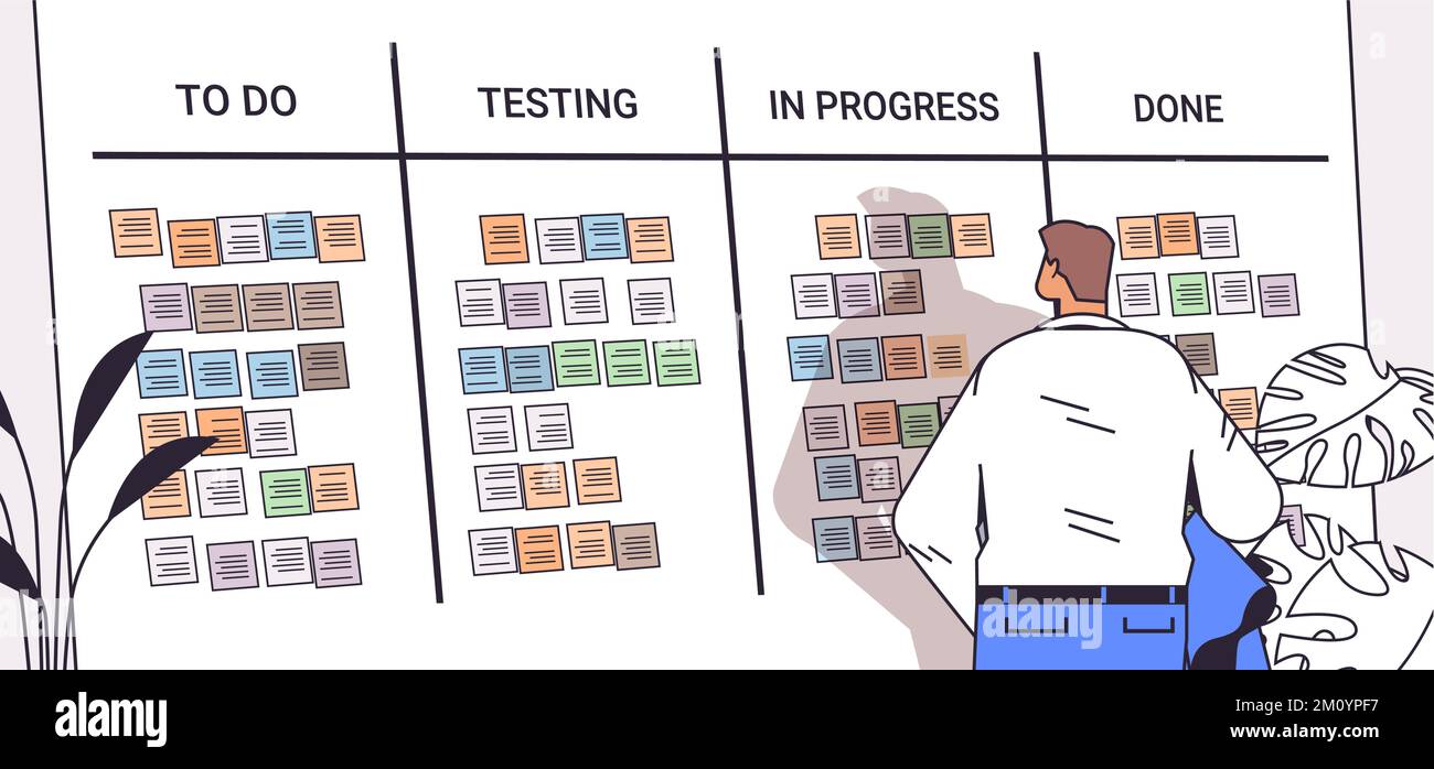 businessman scheduling work agenda weekly meeting schedule task board ...