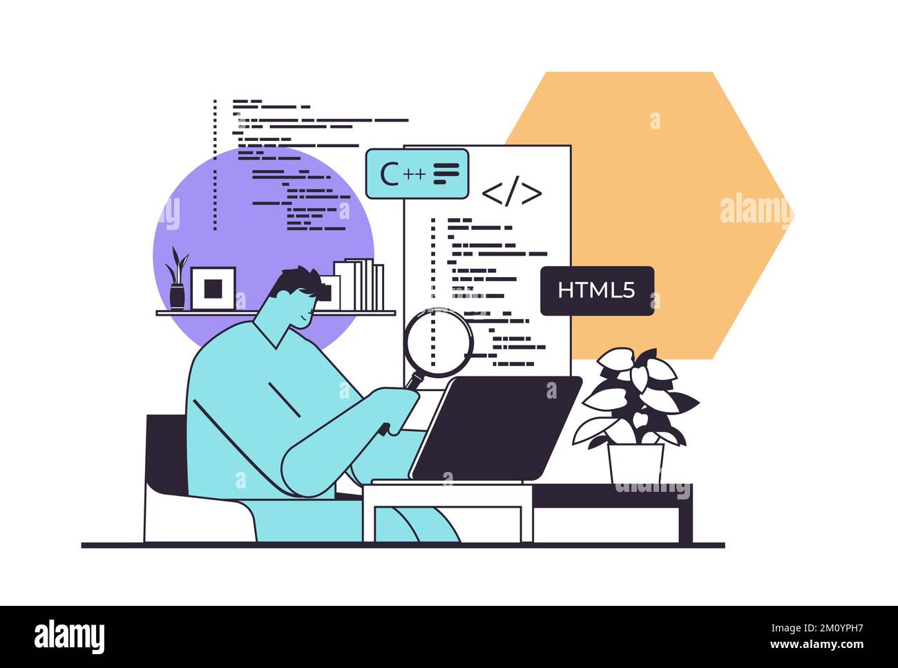 Web Developer Creating Program Code On Laptop Screen Development Of Software And Programming