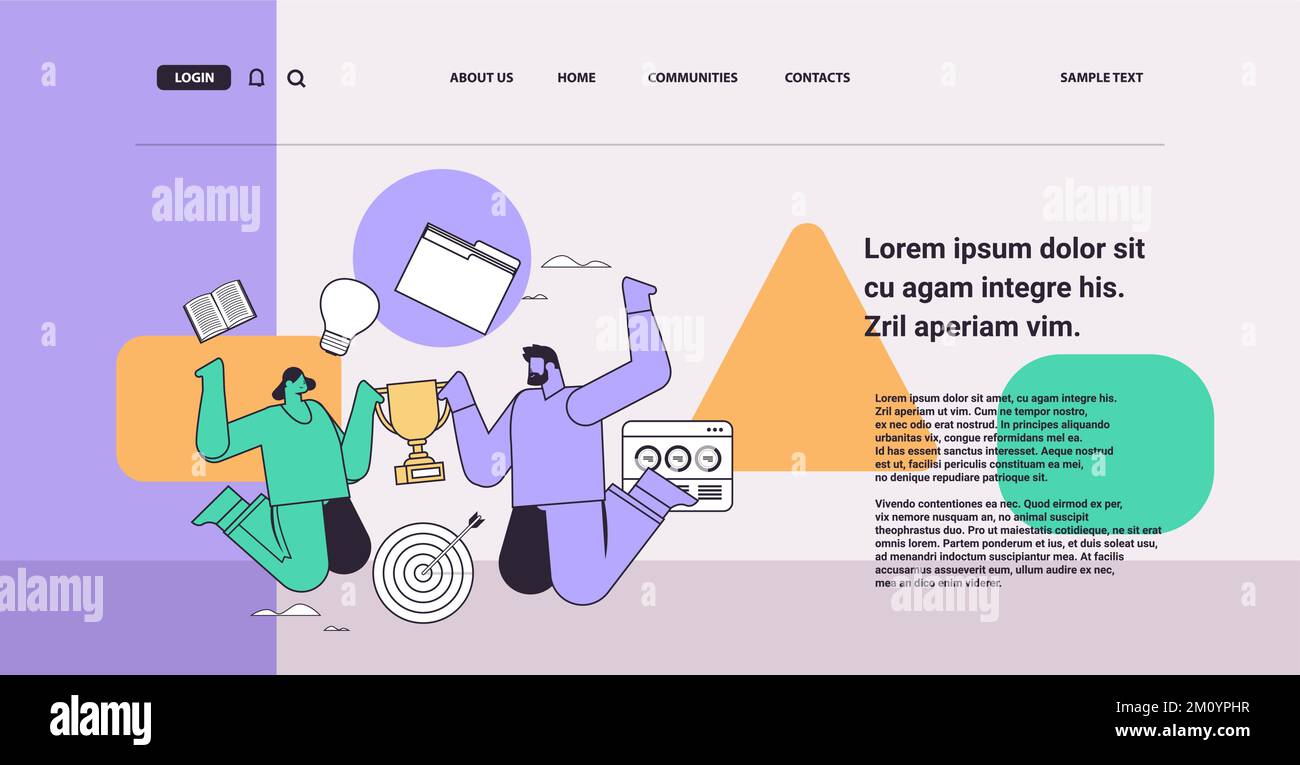 businesspeople holding golden trophy cup business competition challenge ...