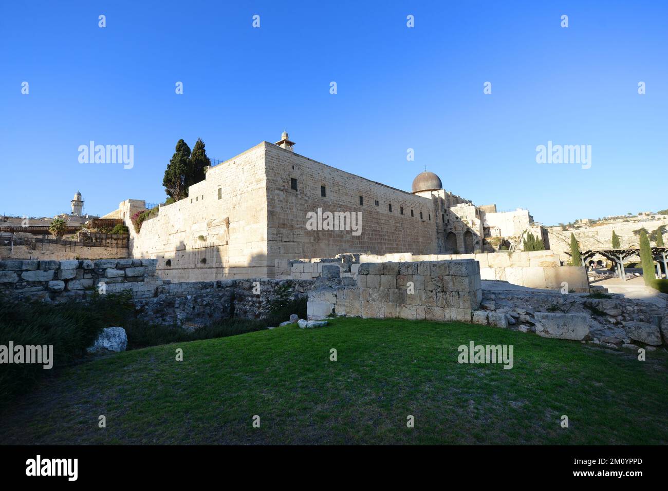 The Jerusalem Archaeological Park near the Dung gate in the old city of ...