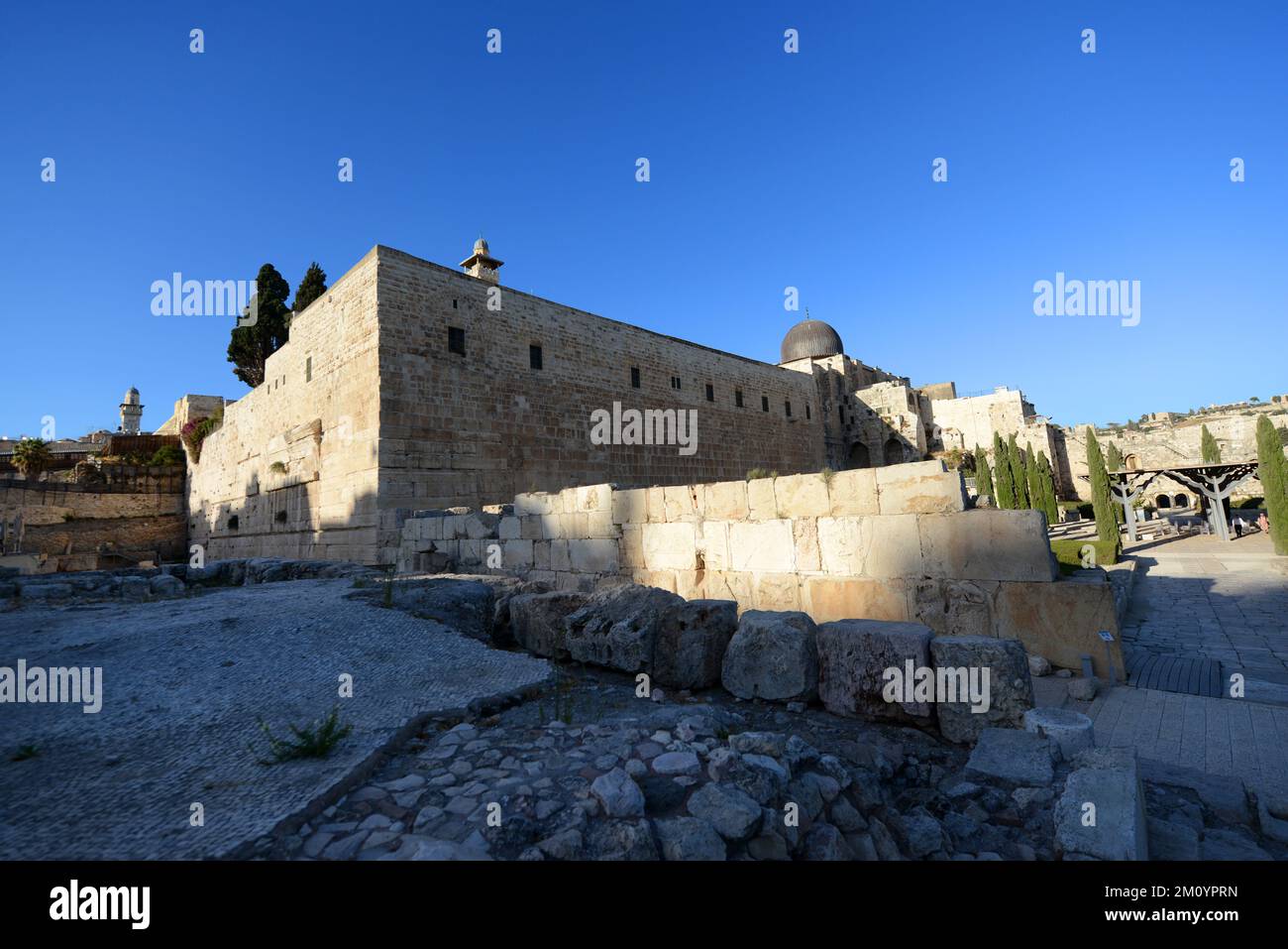 The Jerusalem Archaeological Park near the Dung gate in the old city of ...