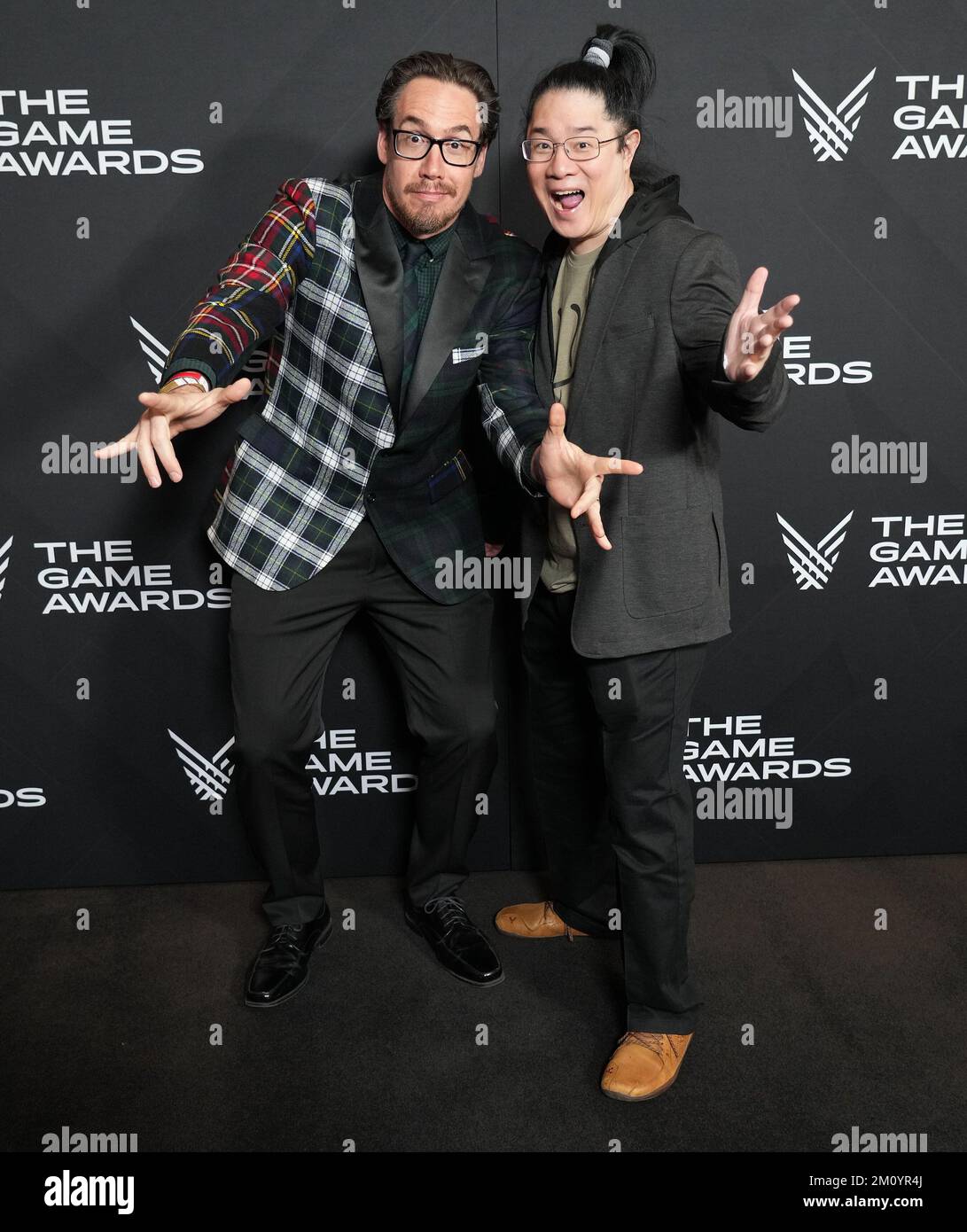 Los Angeles, CA, December 8, 2022. (L-R) Ben Brode and Hamilton Chu ...