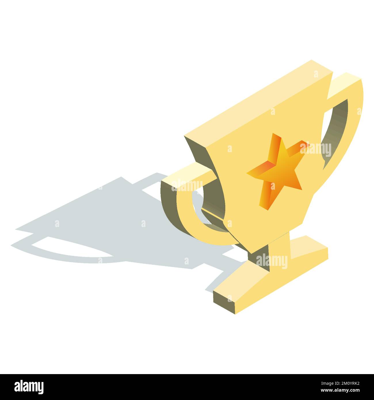 Cup Isometric Icon. Gold cup with shadow vector illustration Stock ...