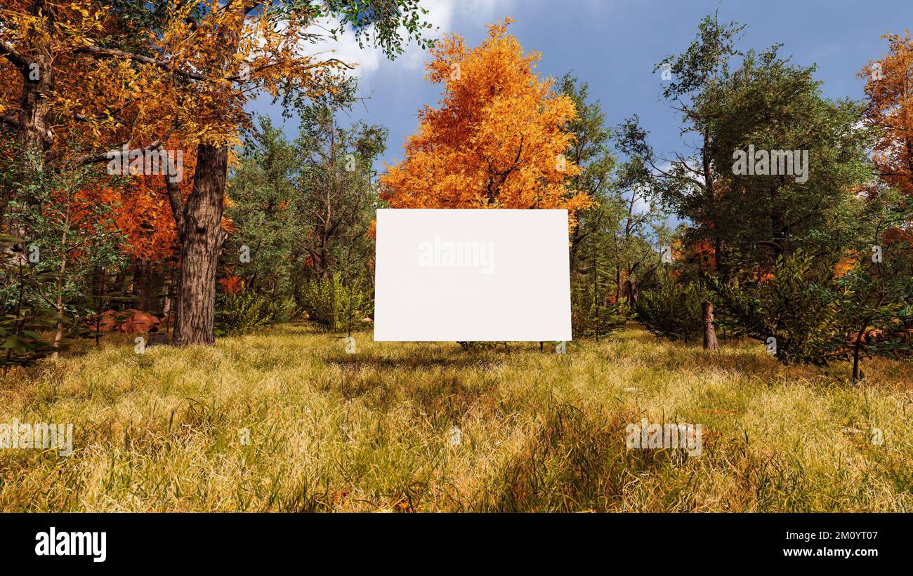 3D render mock up with environmental background canva Stock Photo - Alamy