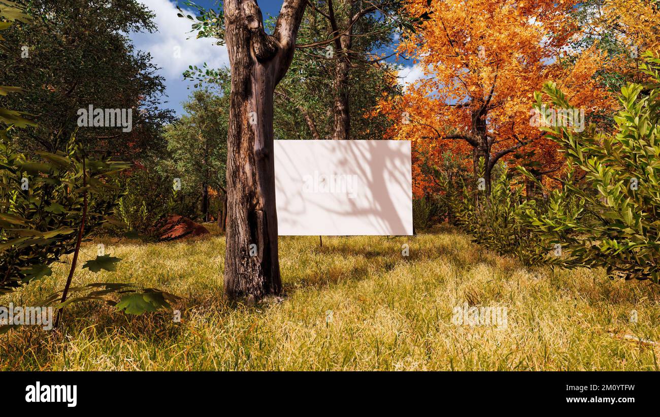 3D render mock up with environmental background canva Stock Photo - Alamy