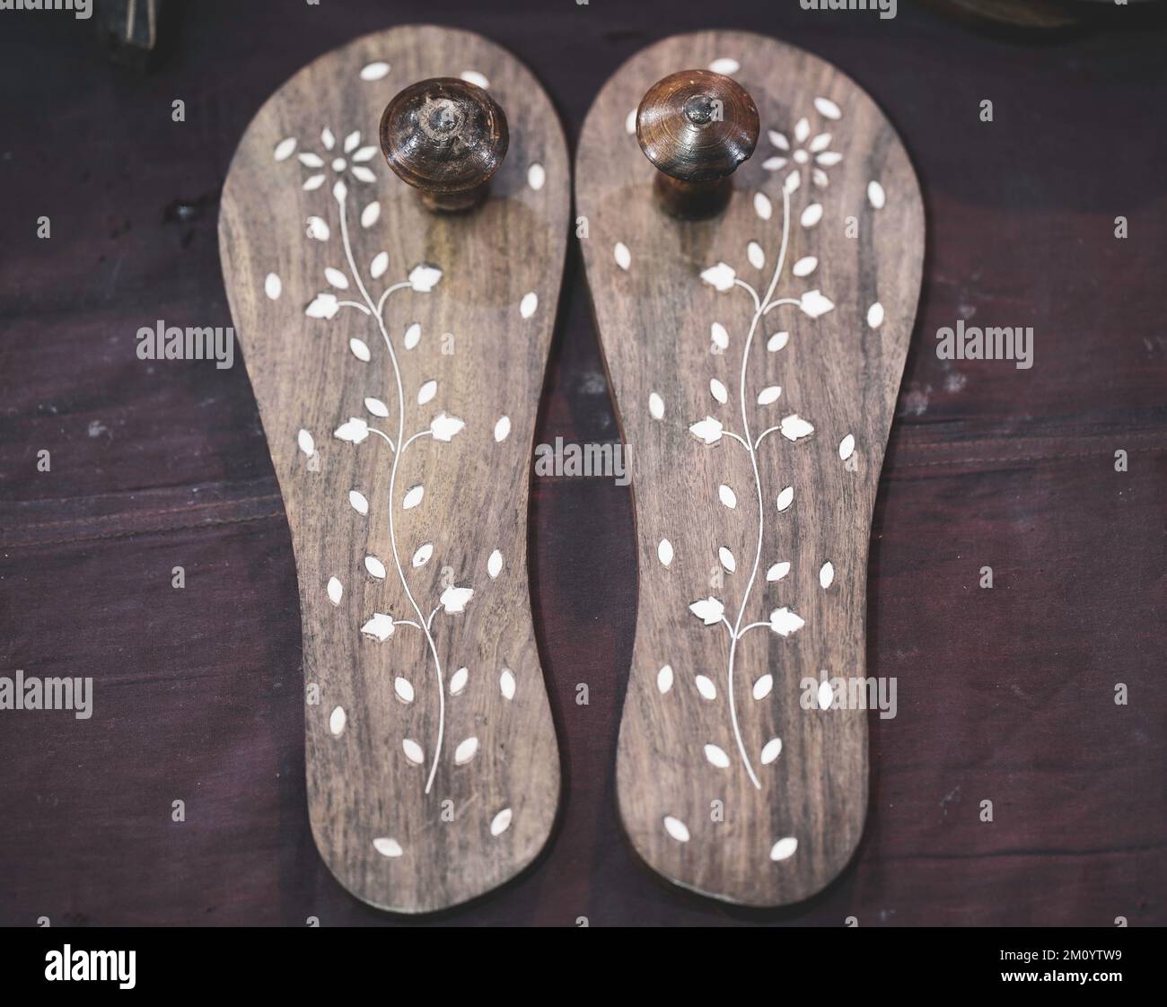 Handicraft Bazar Wooden Slippers, Handcrafted Wood Khadau/Wooden ...