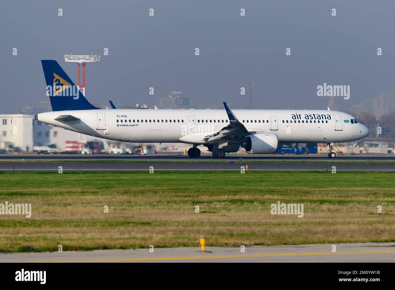 Air Astana Airbus A321 plane. Aircraft A321neo of Air Astana, an airline from Kazakhstan ...