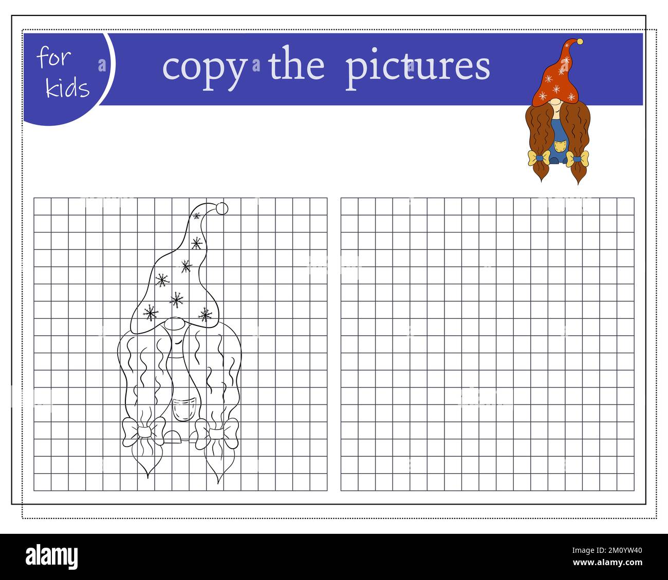 Copy the picture, educational games for children. Cartoon Christmas ...