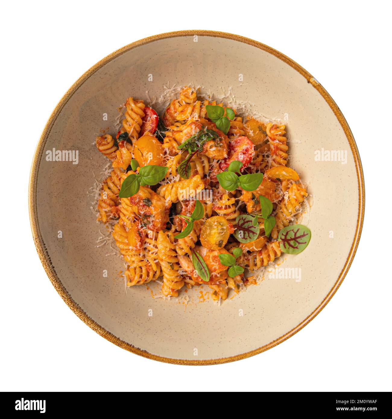 Portion of gourmet italian pasta fusilli Stock Photo - Alamy