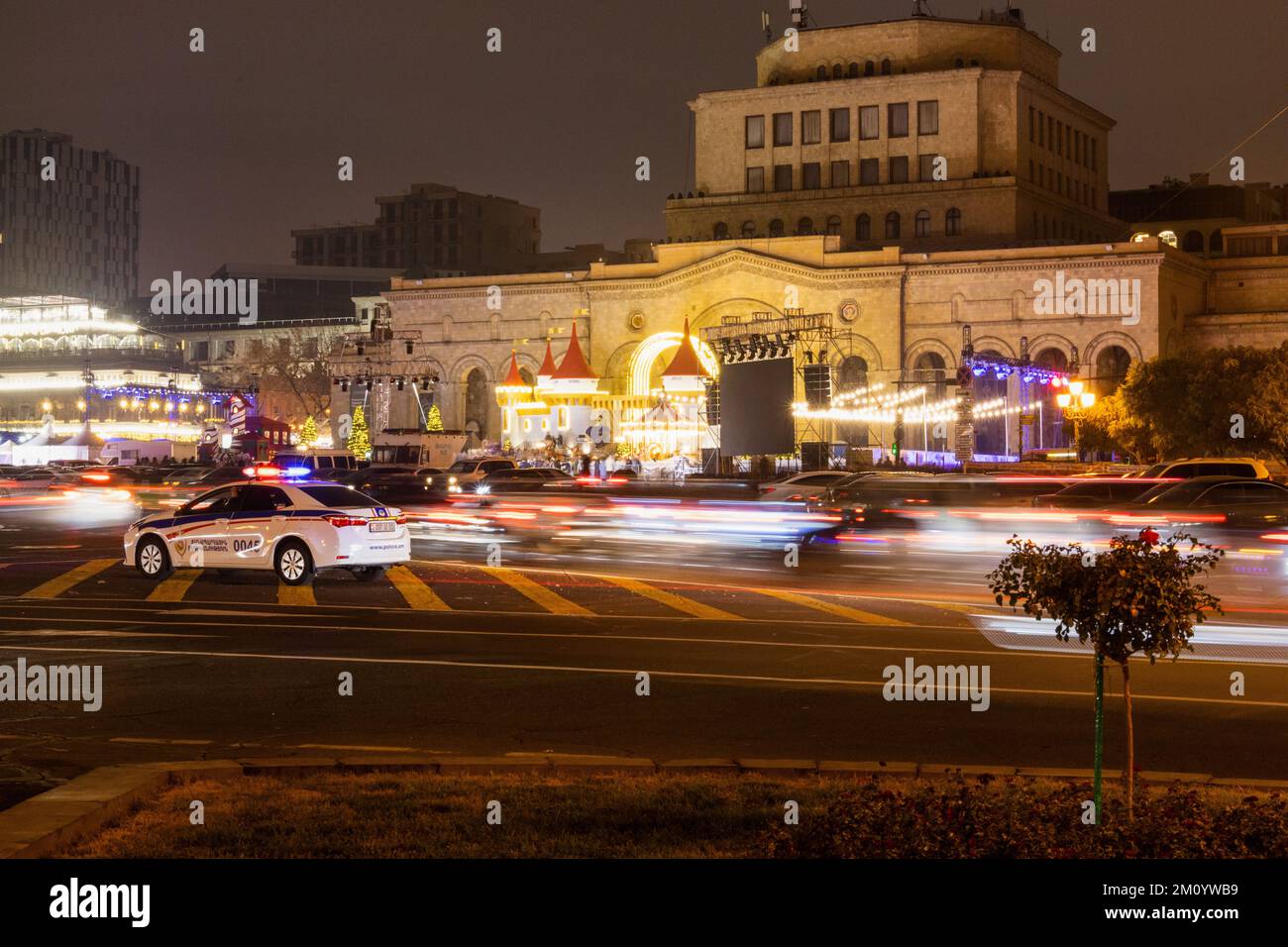 Yerevan, Armenia - December 3, 2022: Republic square in the center of ...