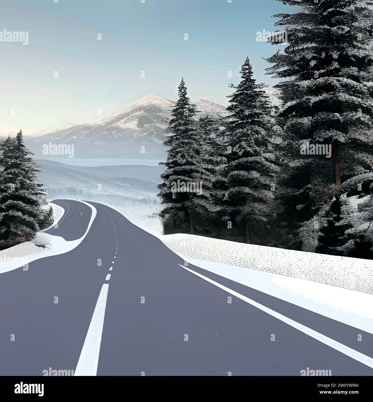 Russia frozen landscape Stock Vector Images - Alamy