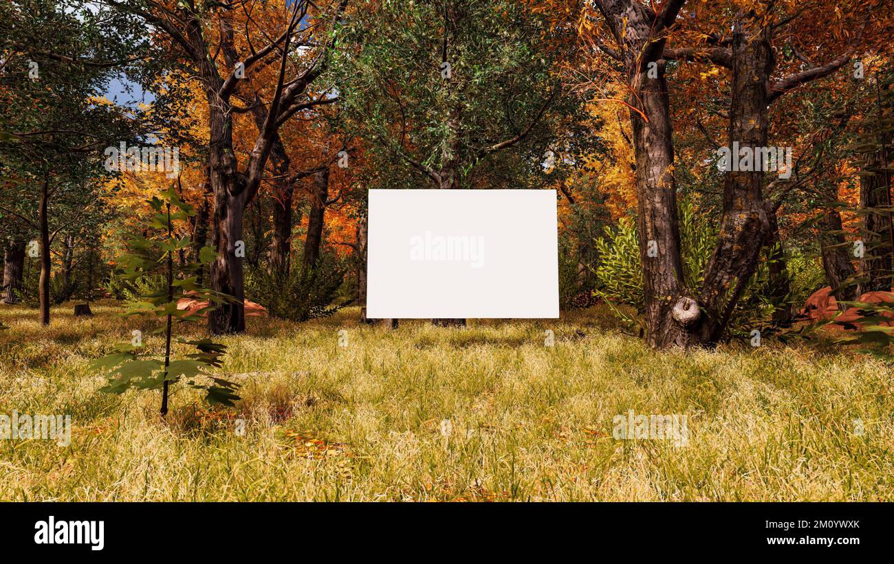 3D render mock up with environmental background canva Stock Photo - Alamy