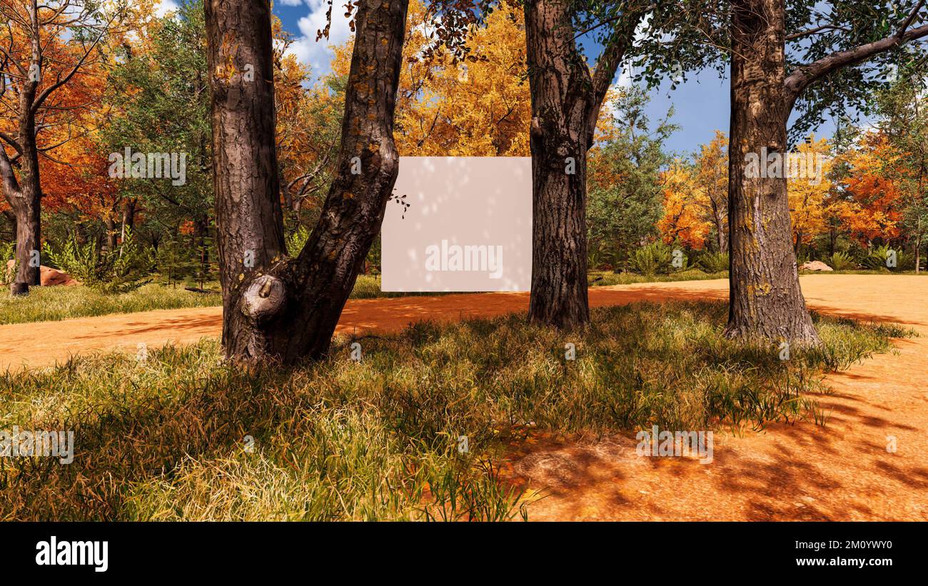 3D render mock up with environmental background canva Stock Photo - Alamy