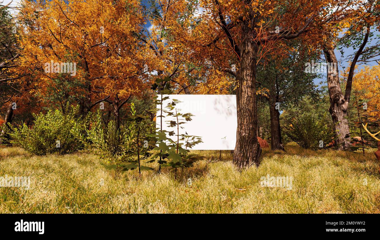 3D render mock up with environmental background canva Stock Photo - Alamy