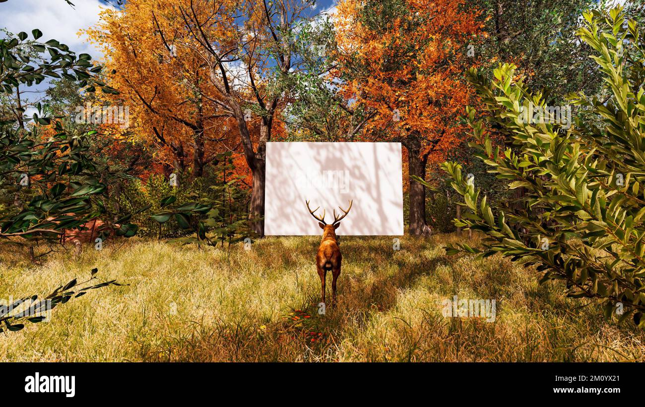 3D render mock up with environmental background canva Stock Photo - Alamy