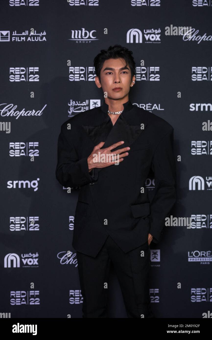 Thai actor and singer Mew Suppasit poses as he arrives to the closing ...