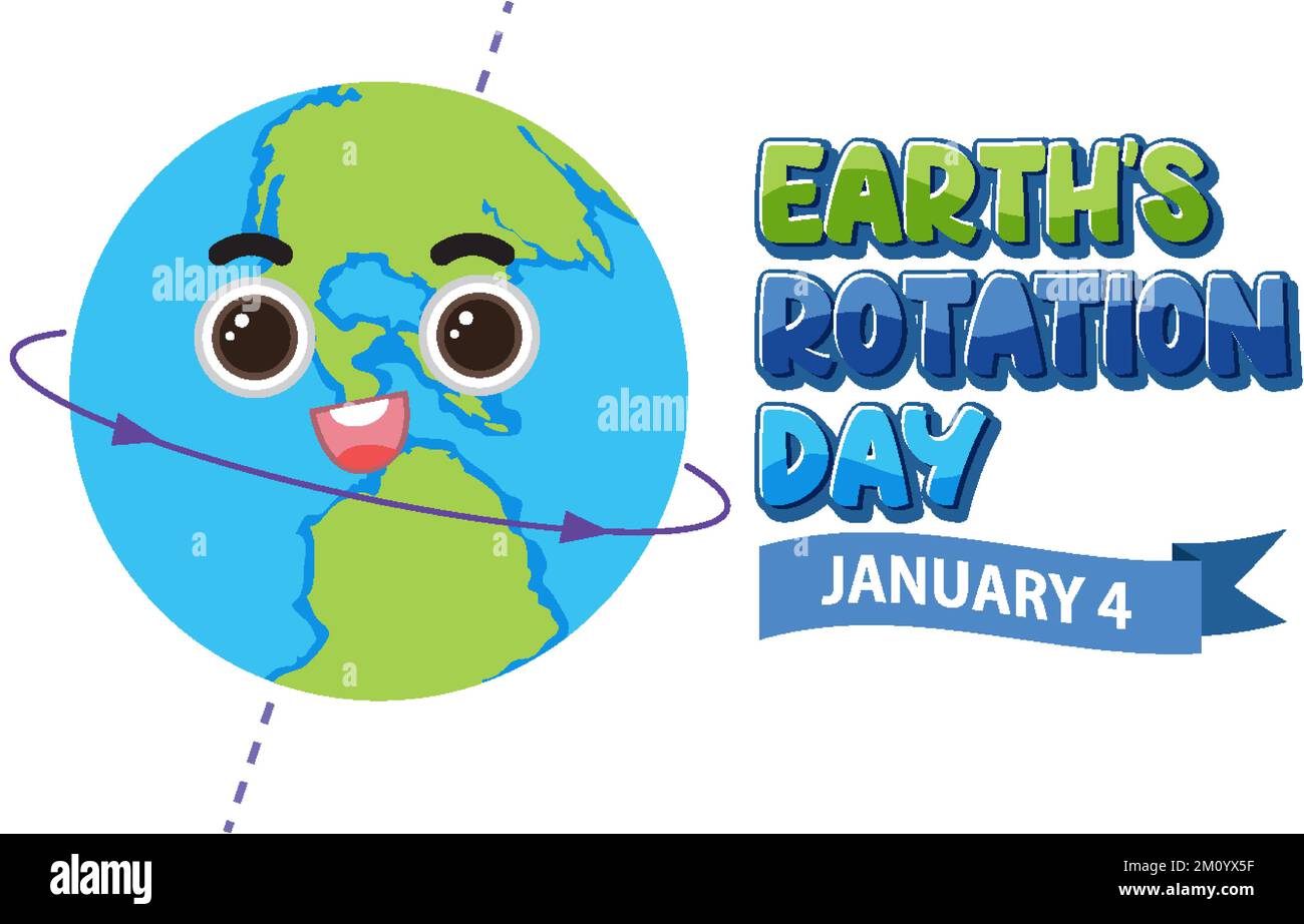 Earth Rotation Day Banner Design illustration Stock Vector Image & Art ...