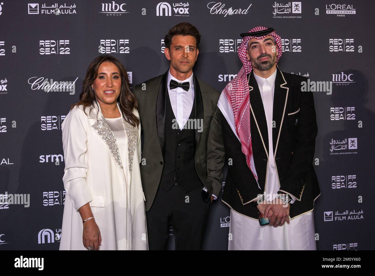 L-R : Chairwoman of Red Sea Film Jomana Alrashid, Indian actor Hrithik ...