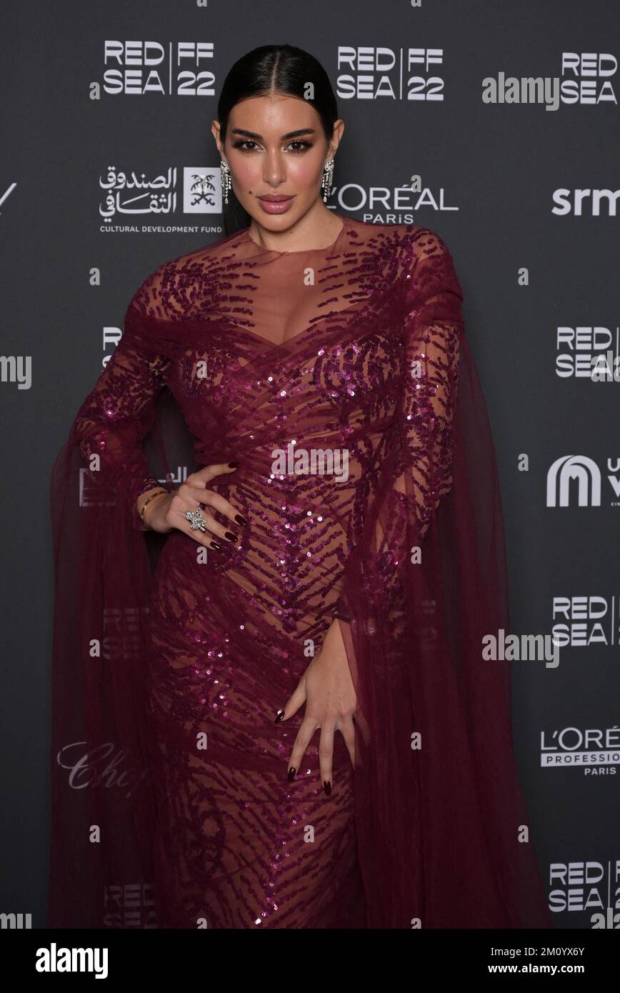 Egyptian actress Yasmin Sabri poses on the Red Carpet during the ...
