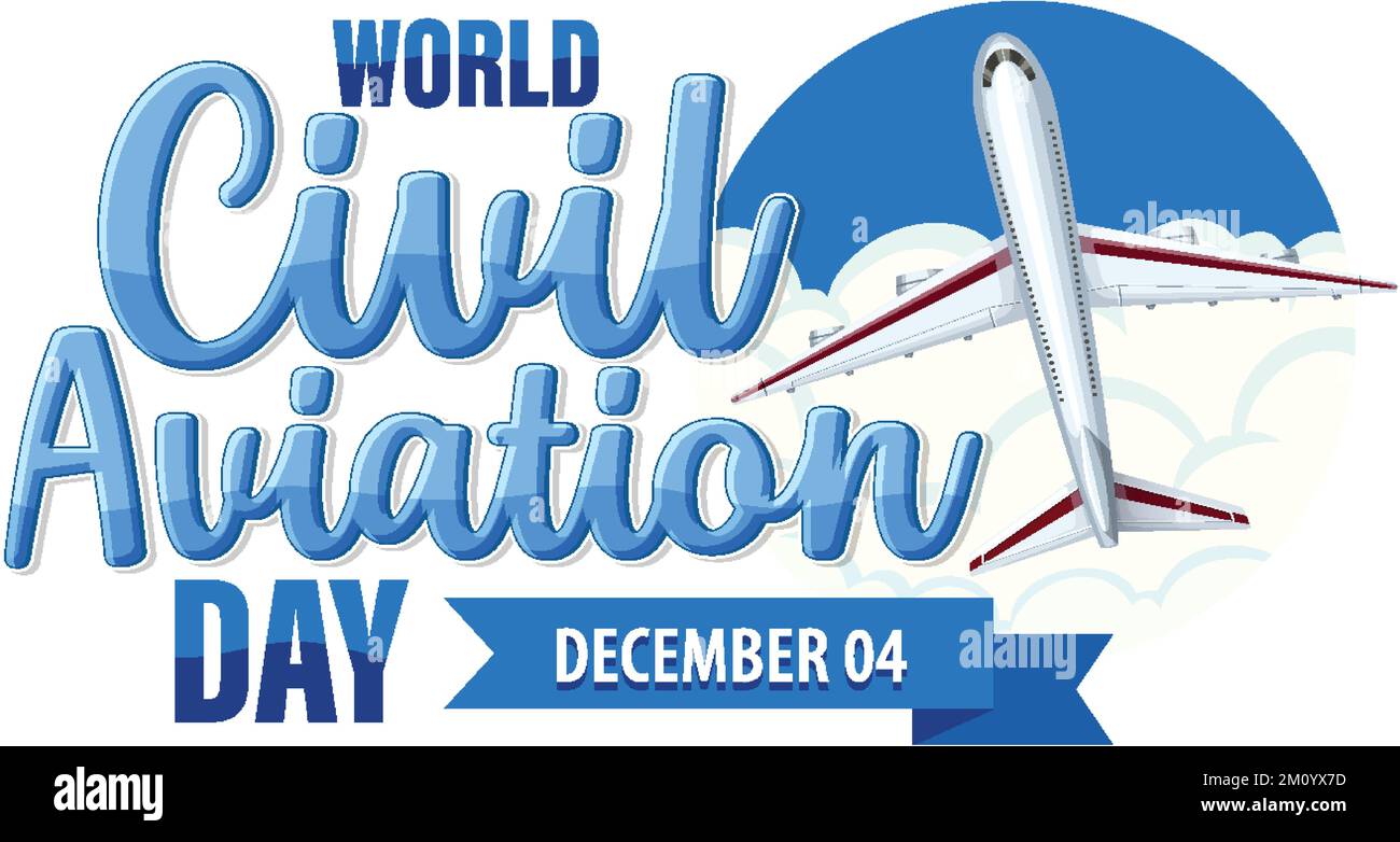 World civil aviation text for poster or banner design illustration ...