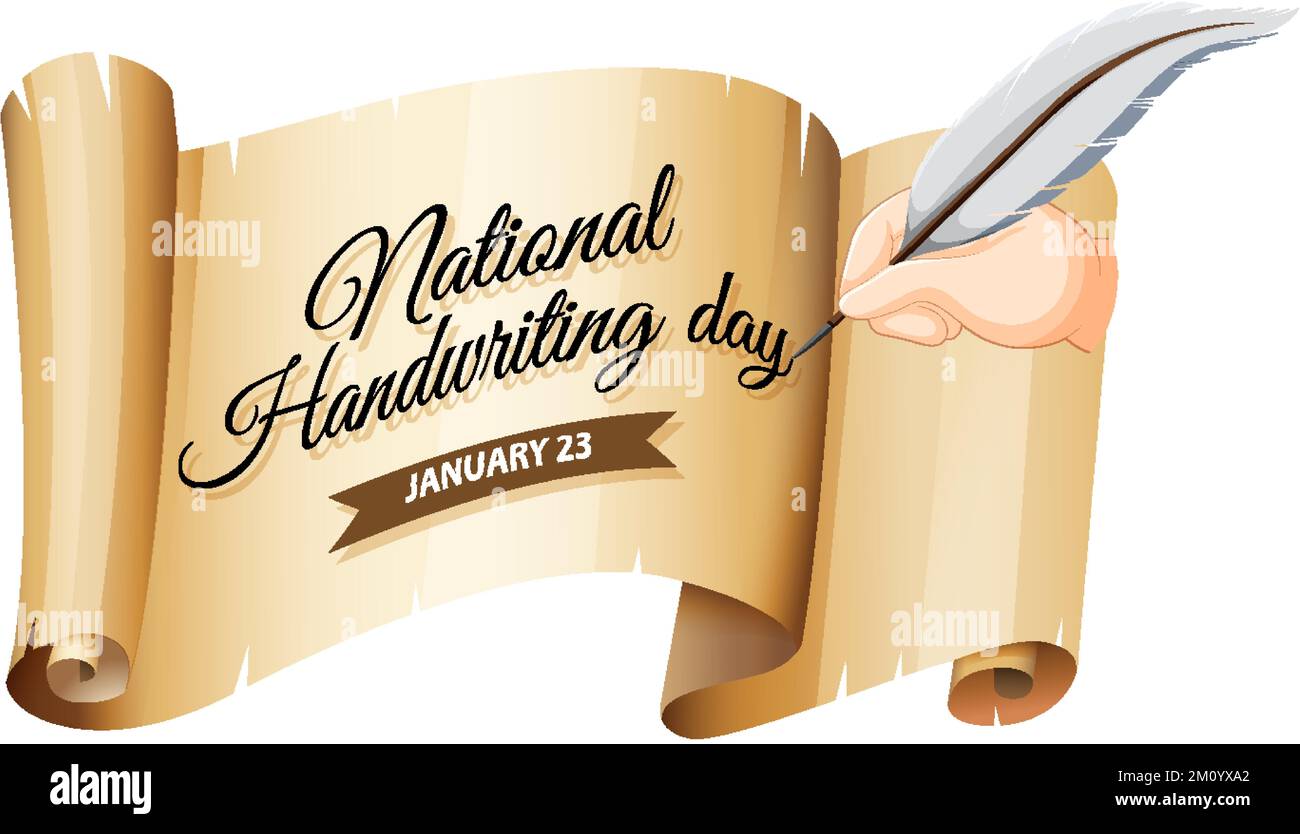 National Handwriting Day Logo Banner illustration Stock Vector Image ...