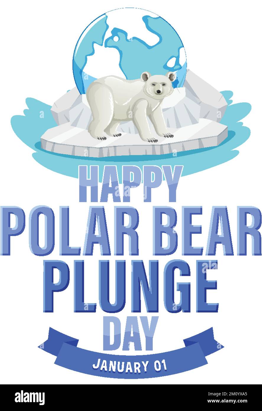 Polar Bear Plunge Day Banner Design illustration Stock Vector Image ...