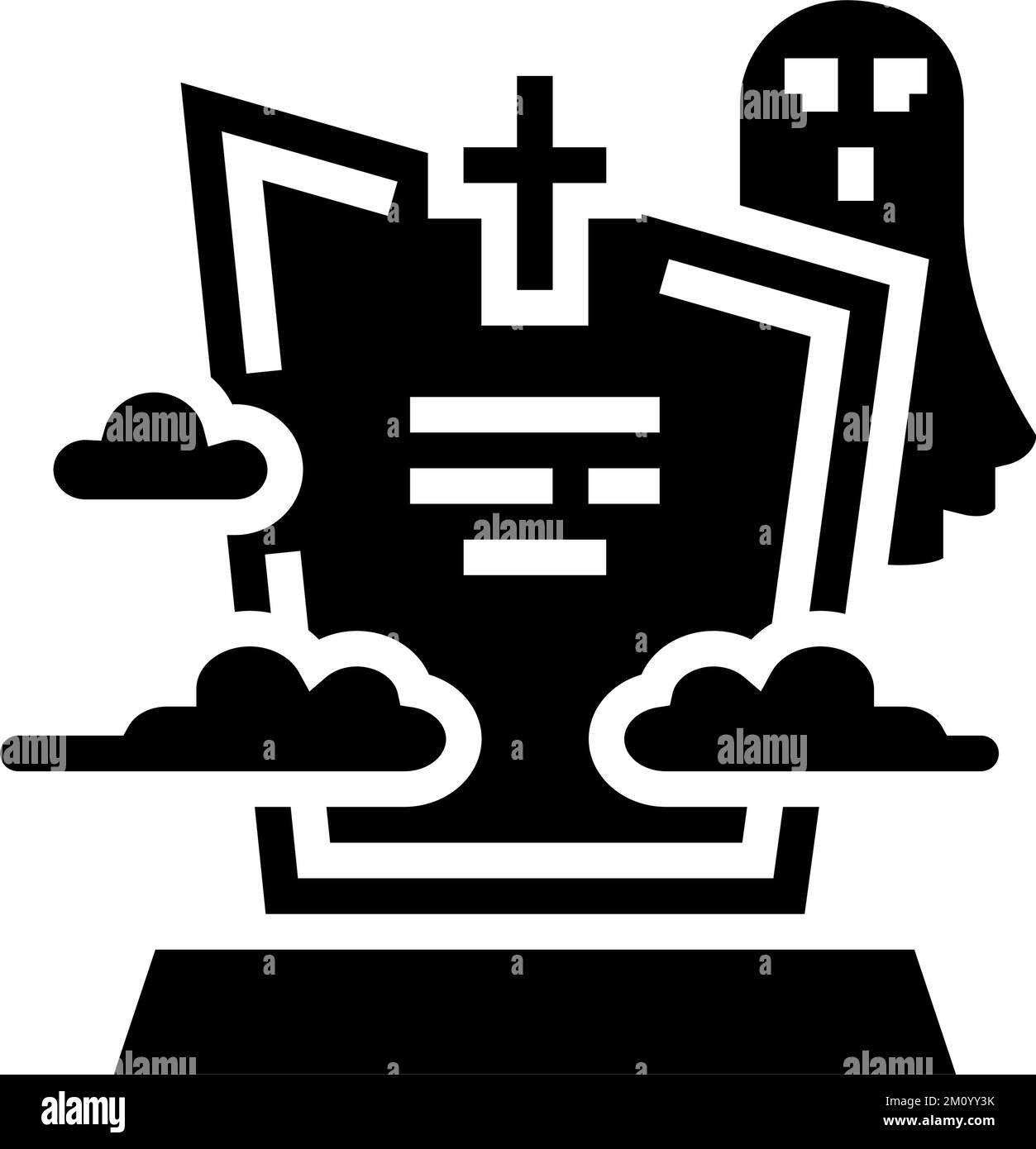 grave zombie evil glyph icon vector illustration Stock Vector Image ...