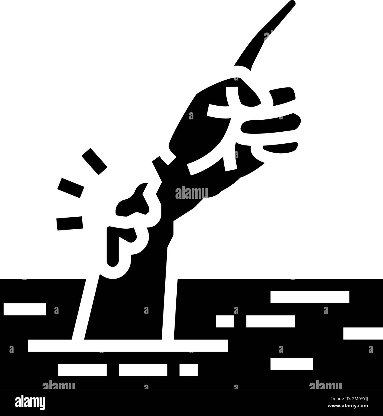 hand dead zombie glyph icon vector illustration Stock Vector Image ...