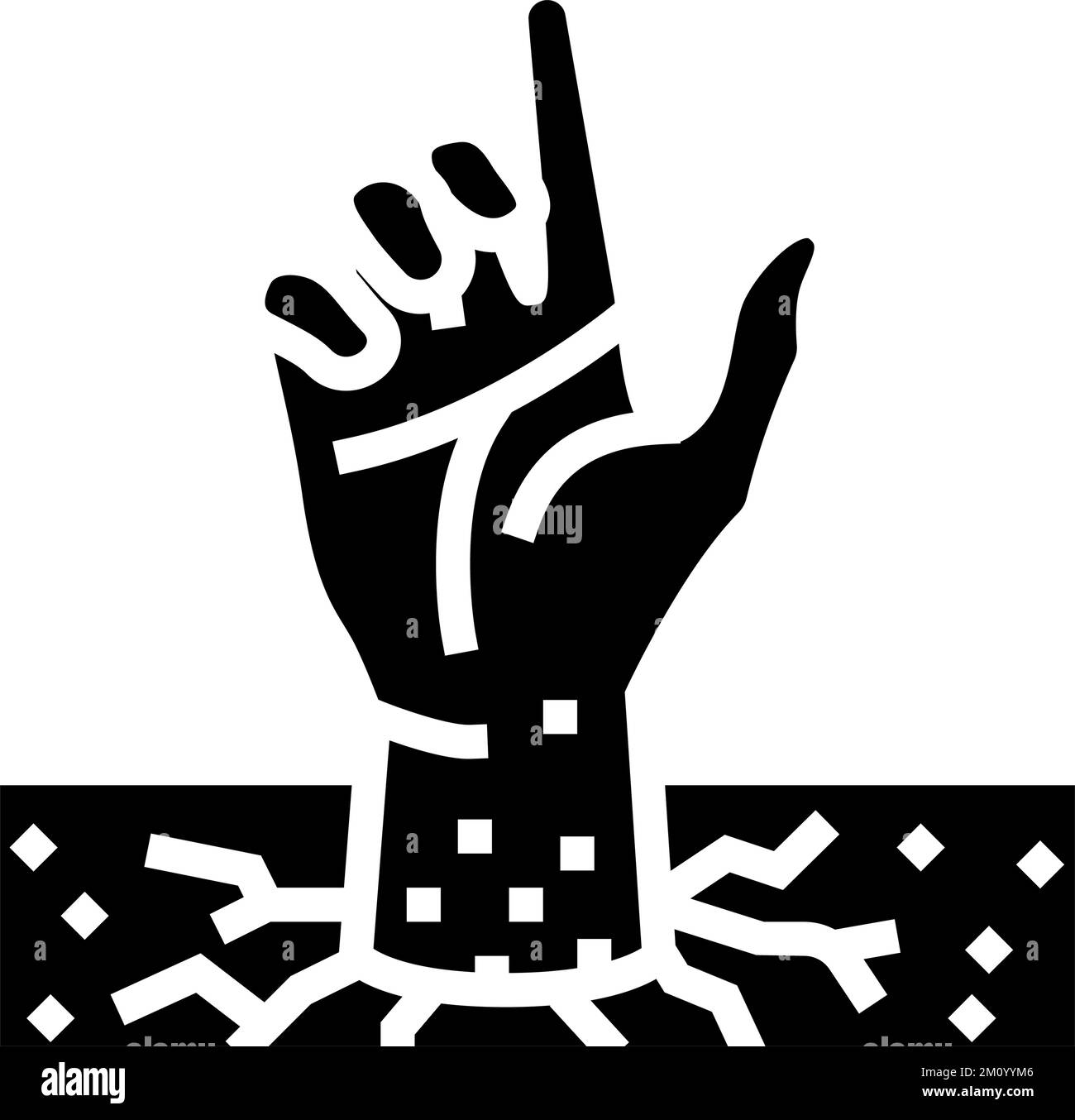 hand corpse zombie glyph icon vector illustration Stock Vector Image ...