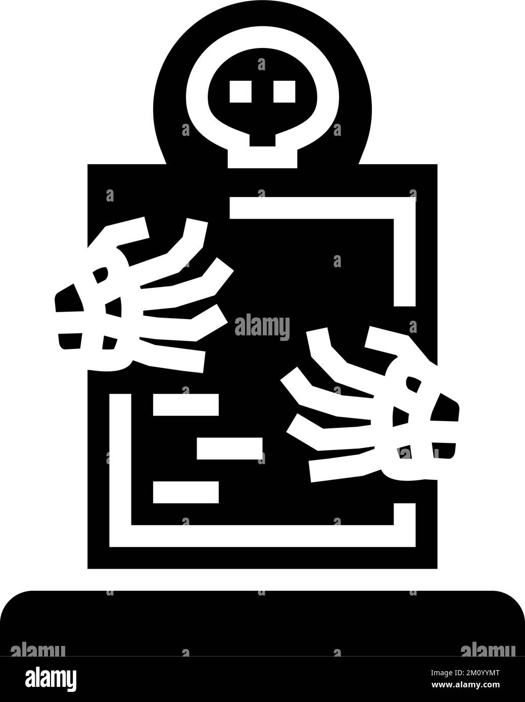 grave zombie monster glyph icon vector illustration Stock Vector Image ...