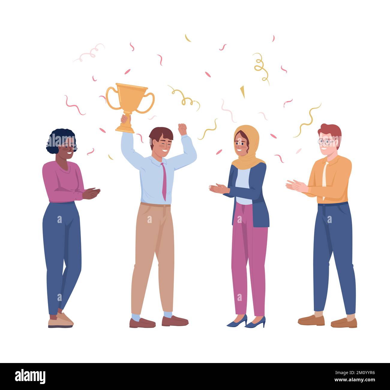 Afro caucasian man woman award Stock Vector Images - Alamy