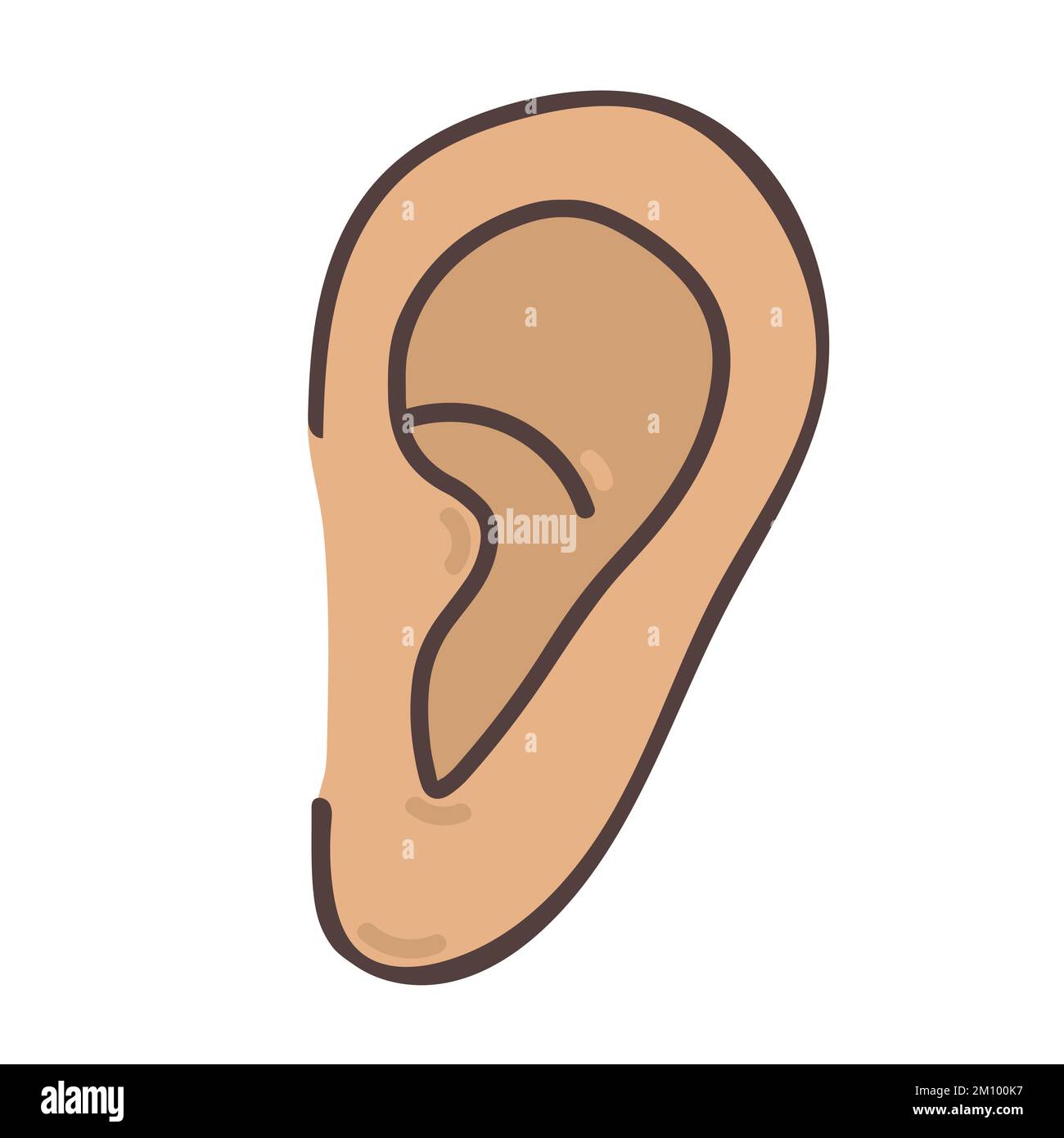 Human ear on a white background. Silhouette. Vector illustration Stock ...