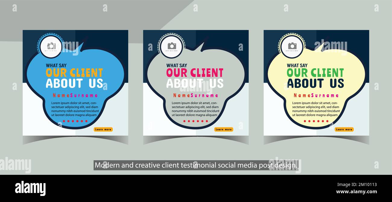Client testimonials or customer feedback social media post web banner ...