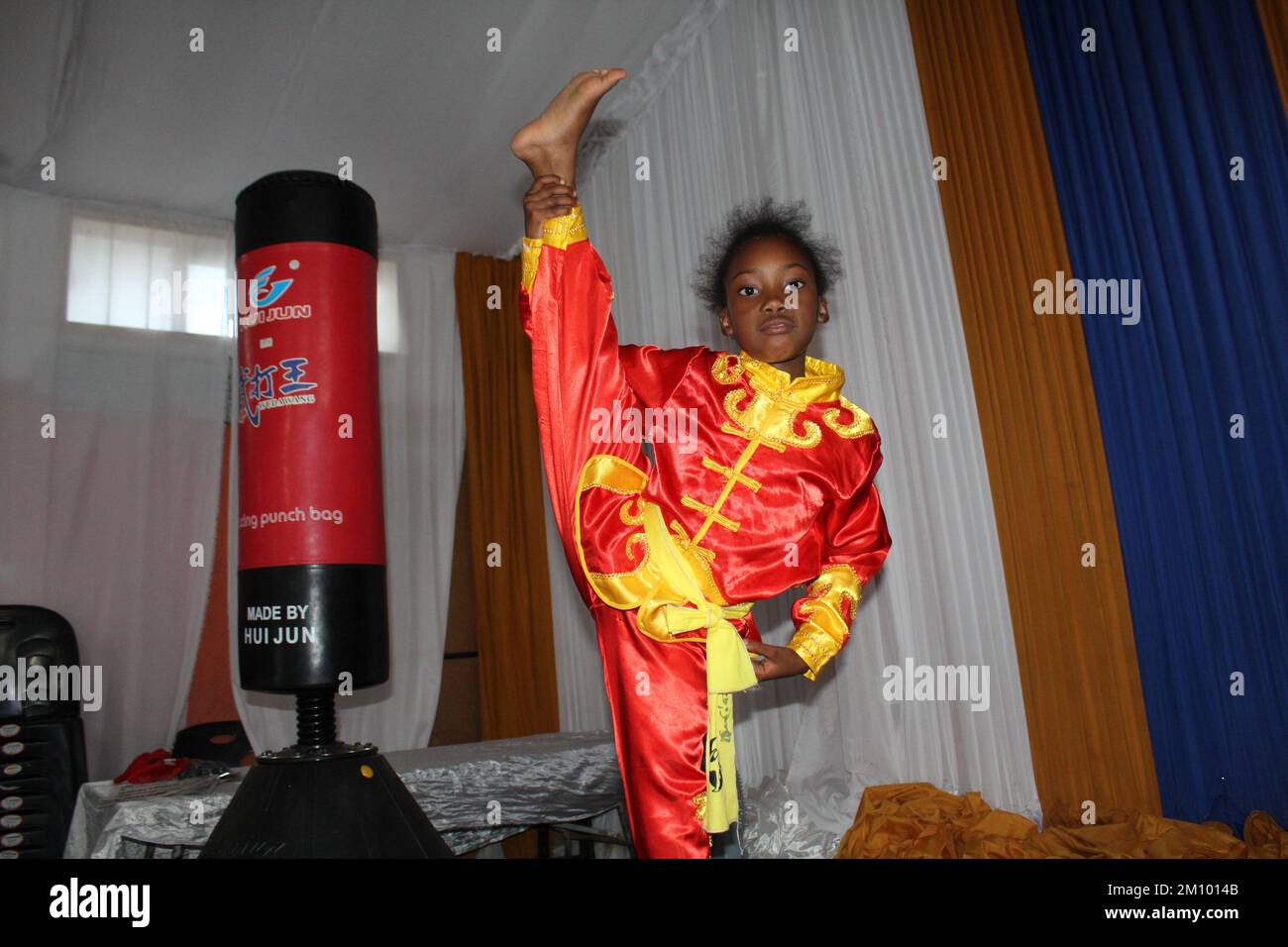 Francistown, Botswana. 1st Dec, 2022. Mphoentle Tabengwa showcases her ...