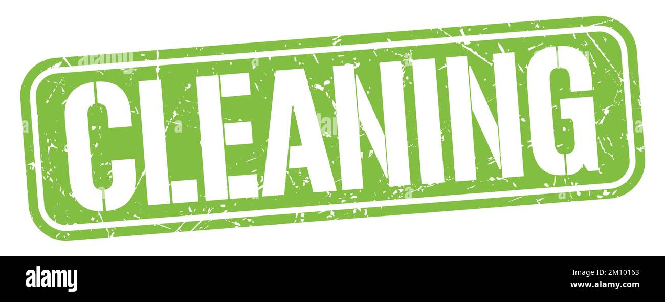 CLEANING text written on green grungy stamp sign Stock Photo - Alamy