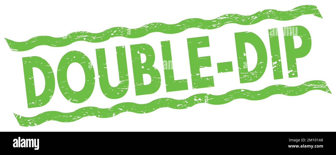 DOUBLE-DIP text written on green lines stamp sign Stock Photo - Alamy