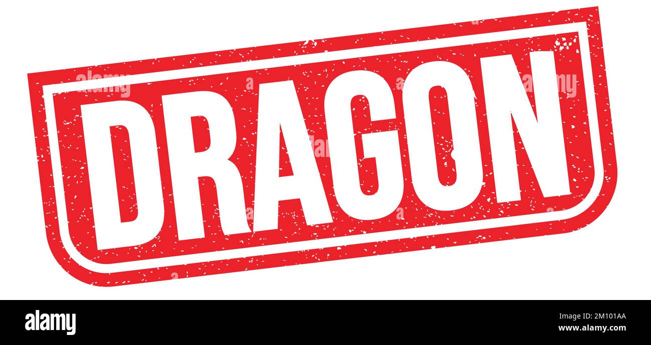DRAGON text written on red grungy stamp sign Stock Photo - Alamy