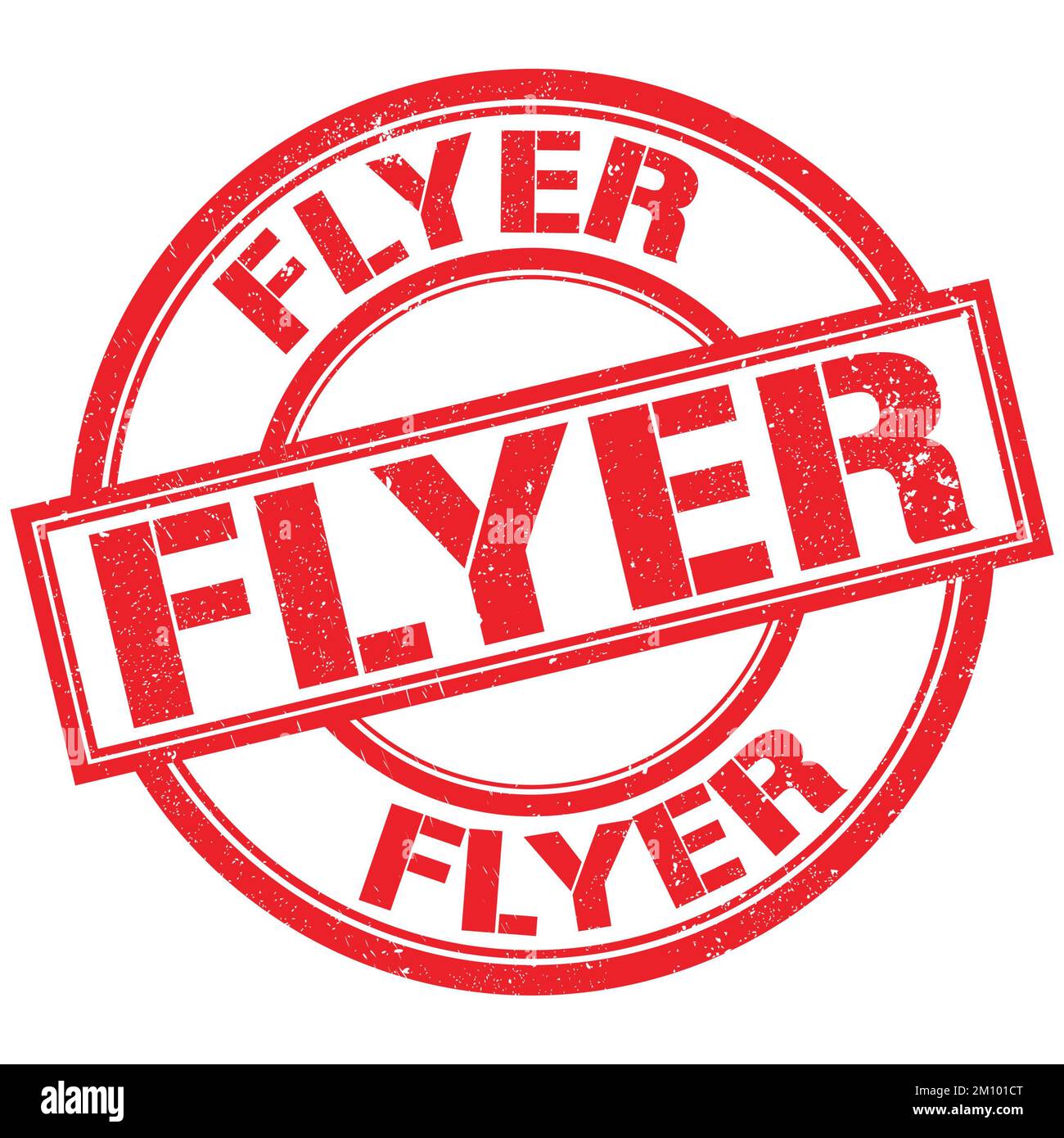 FLYER text written on red round stamp sign Stock Photo - Alamy