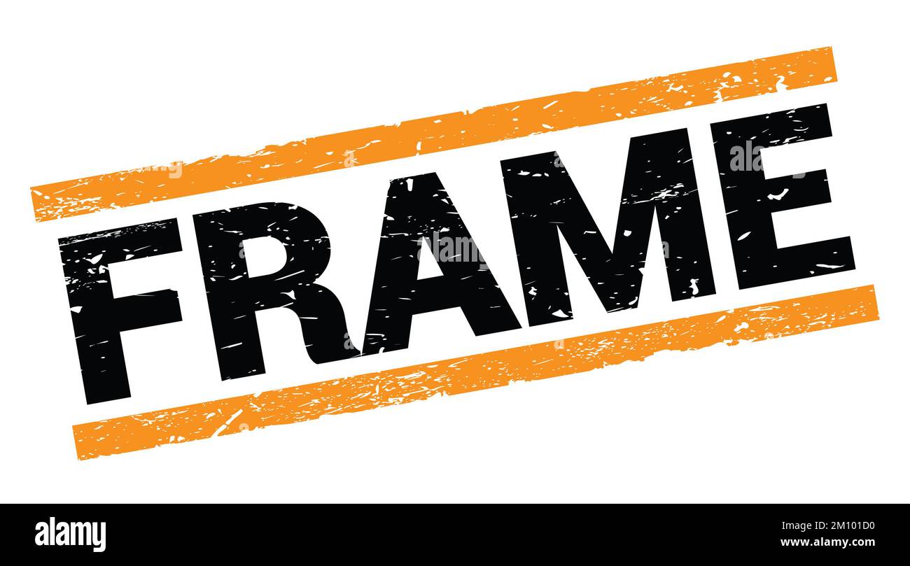 FRAME text written on orange rectangle stamp sign Stock Photo - Alamy