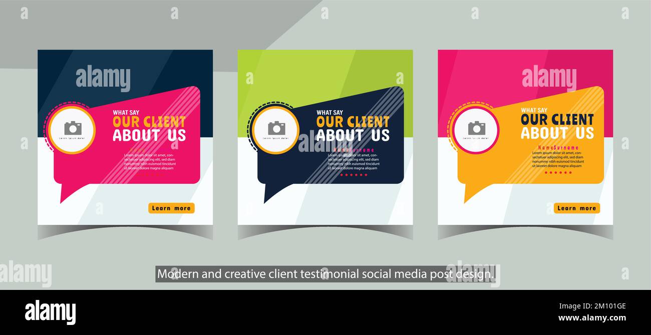 Client testimonials or customer feedback social media post web banner ...