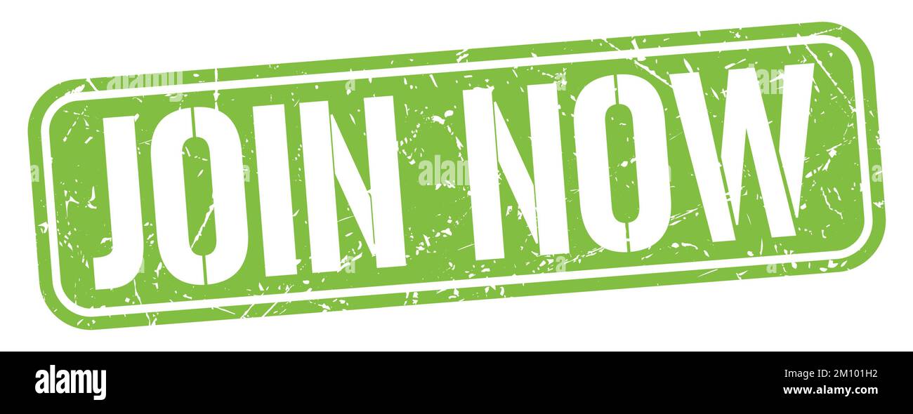 JOIN NOW text written on green grungy stamp sign Stock Photo - Alamy