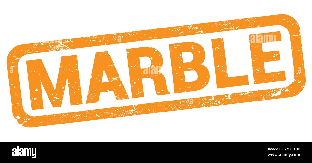 MARBLE text written on orange rectangle stamp sign Stock Photo - Alamy