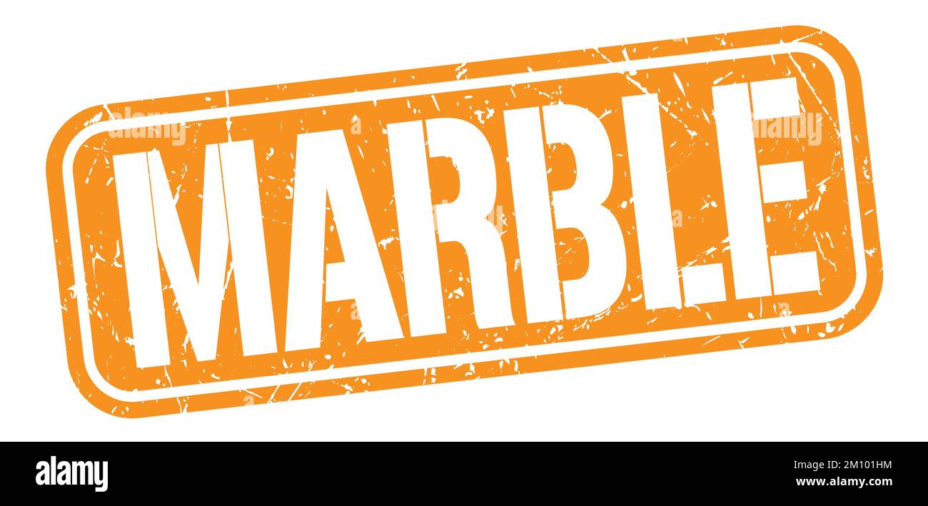 MARBLE text written on orange grungy stamp sign Stock Photo - Alamy