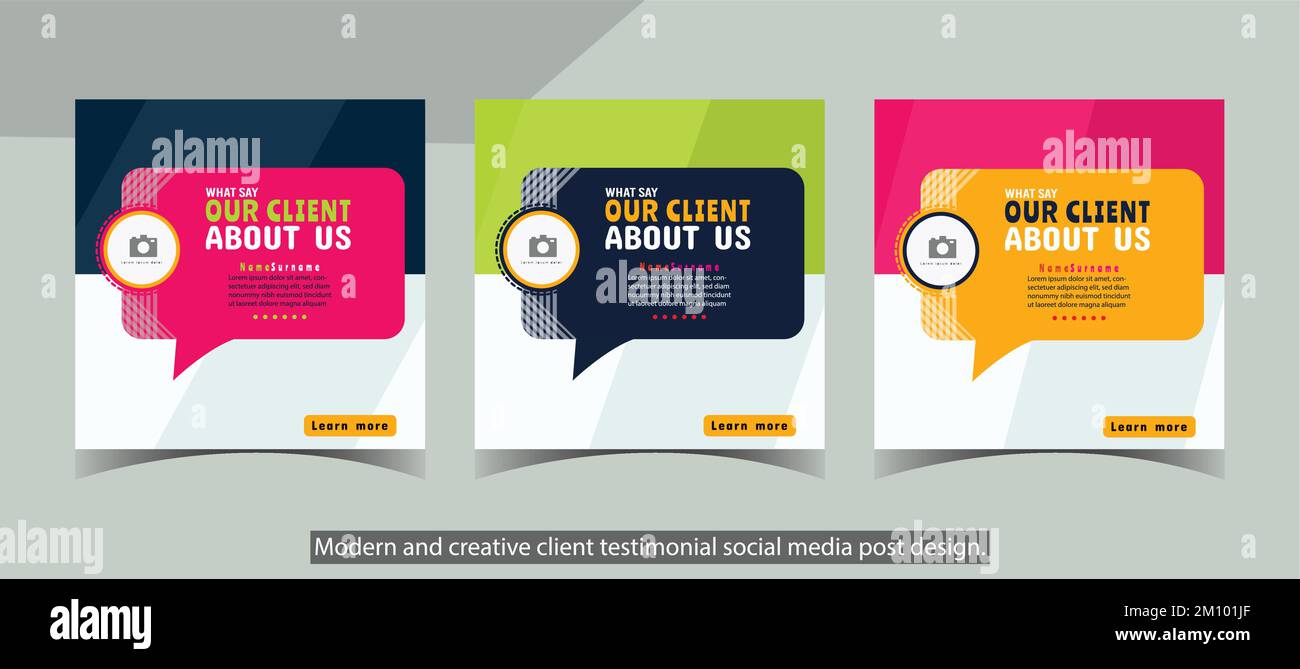 Client testimonials or customer feedback social media post web banner ...