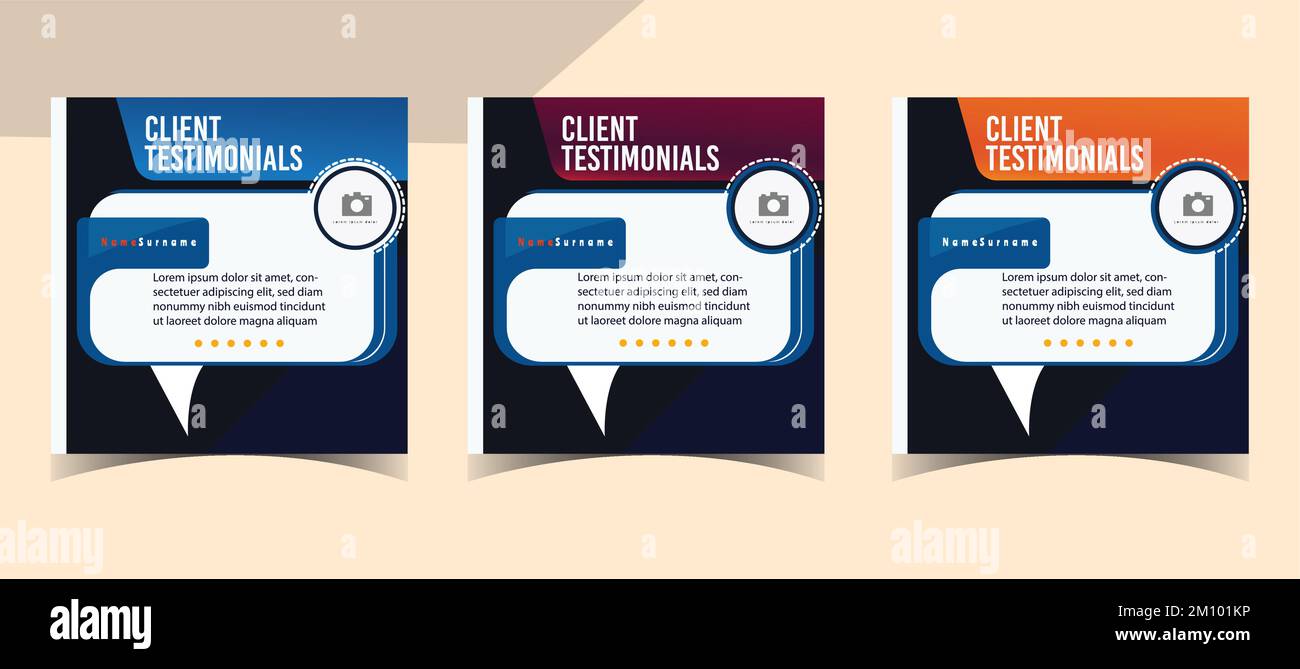 Client testimonials or customer feedback social media post web banner ...